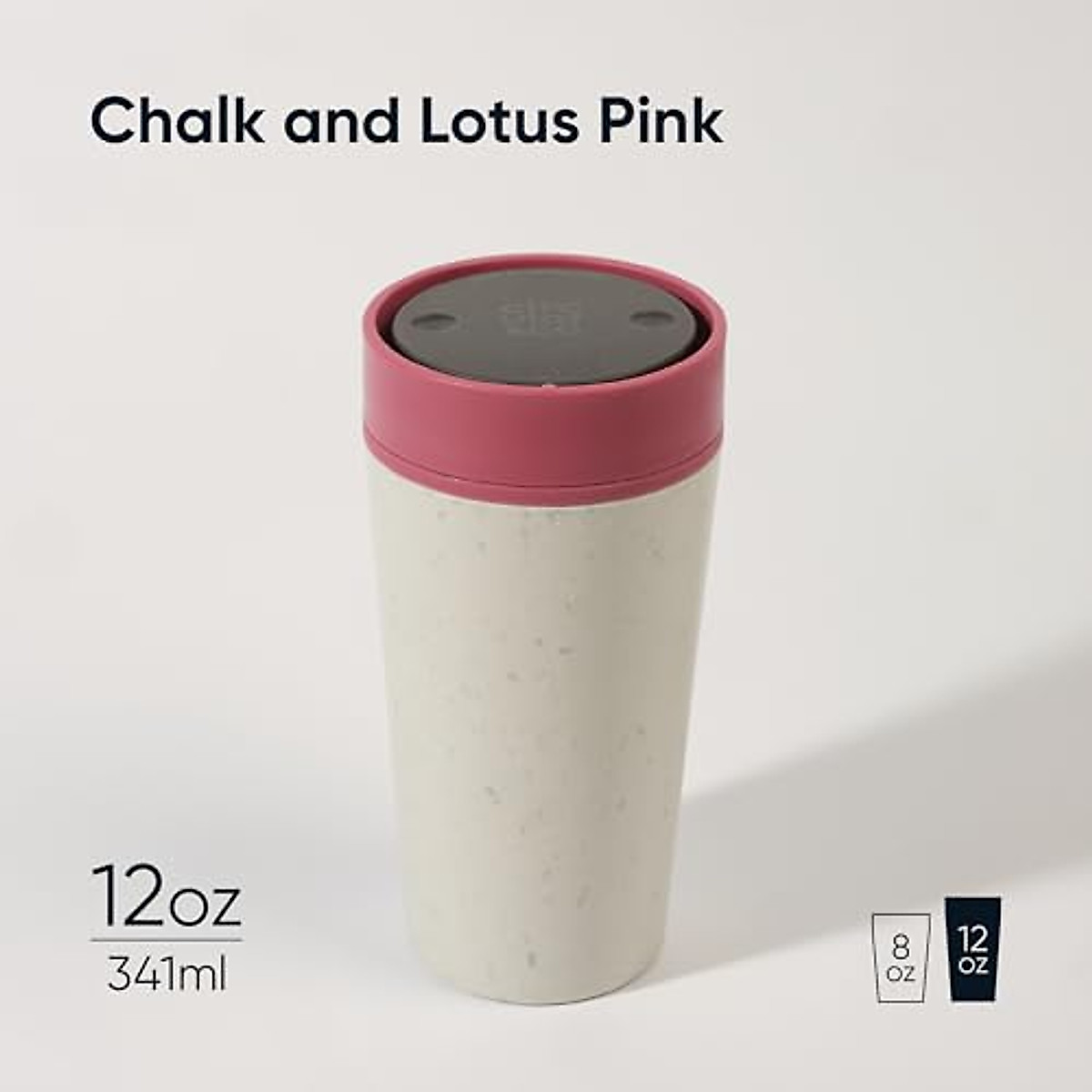 Circular & Co Reusable Coffee Cup - 12oz - 100% Leakproof Travel Mug - Made from Recycled Coffee Cups - Sustainble Insulated Coffee Tumbler - BPA Free - Dishwasher Safe