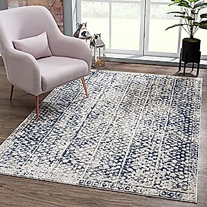 Bloom Rugs Troya Gray/Blue 5x7 Rug - Modern Abstract Area Rug for Living Room, Bedroom, Dining Room, and Kitchen - Exact Size: 5' x 7'5"