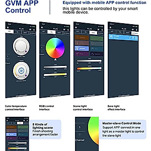 GVM RGB LED Video Light with Bluetooth Control, 880RS 60W Photography Lighting kit Dimmable LED Panel with LCD Screen, 3 Packs Studio Light for YouTube, Streaming, Gaming, 8 Applicable Scenes, CRI97