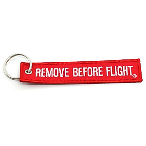Rotary13B1 Remove Before Flight Key Chain - Red/White 1pc