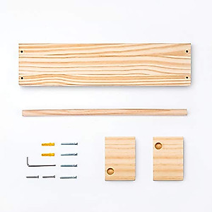 KUWZTY Wall Book Shelves for Nursery Set of 2, Display Holder for Toys, Toiletry Essentials, Kitchen Spice Racks, Photos(Natural Wood)