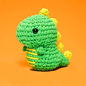 The Woobles Beginners Crochet Kit with Easy Peasy Yarn as seen on Shark Tank - Crochet Kit for Beginners with Step-by-Step Video Tutorials - Fred The Dinosaur