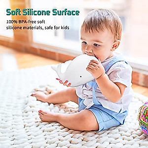 WoneNice Silicone Night Light, Kids Night Light for Bedroom, 7-Color Breathing Modes, Touch Sensor Control, USB Rechargeable Cute Night Lights for Kids Room