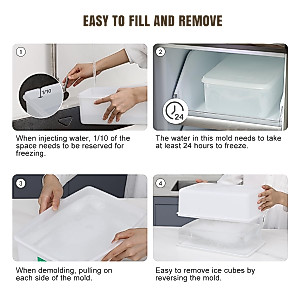 Lenink Large Ice Cube Mold for Ice Bath, 8.5lbs Plastic Big Ice Cube Block Mold Reusable Ice Maker