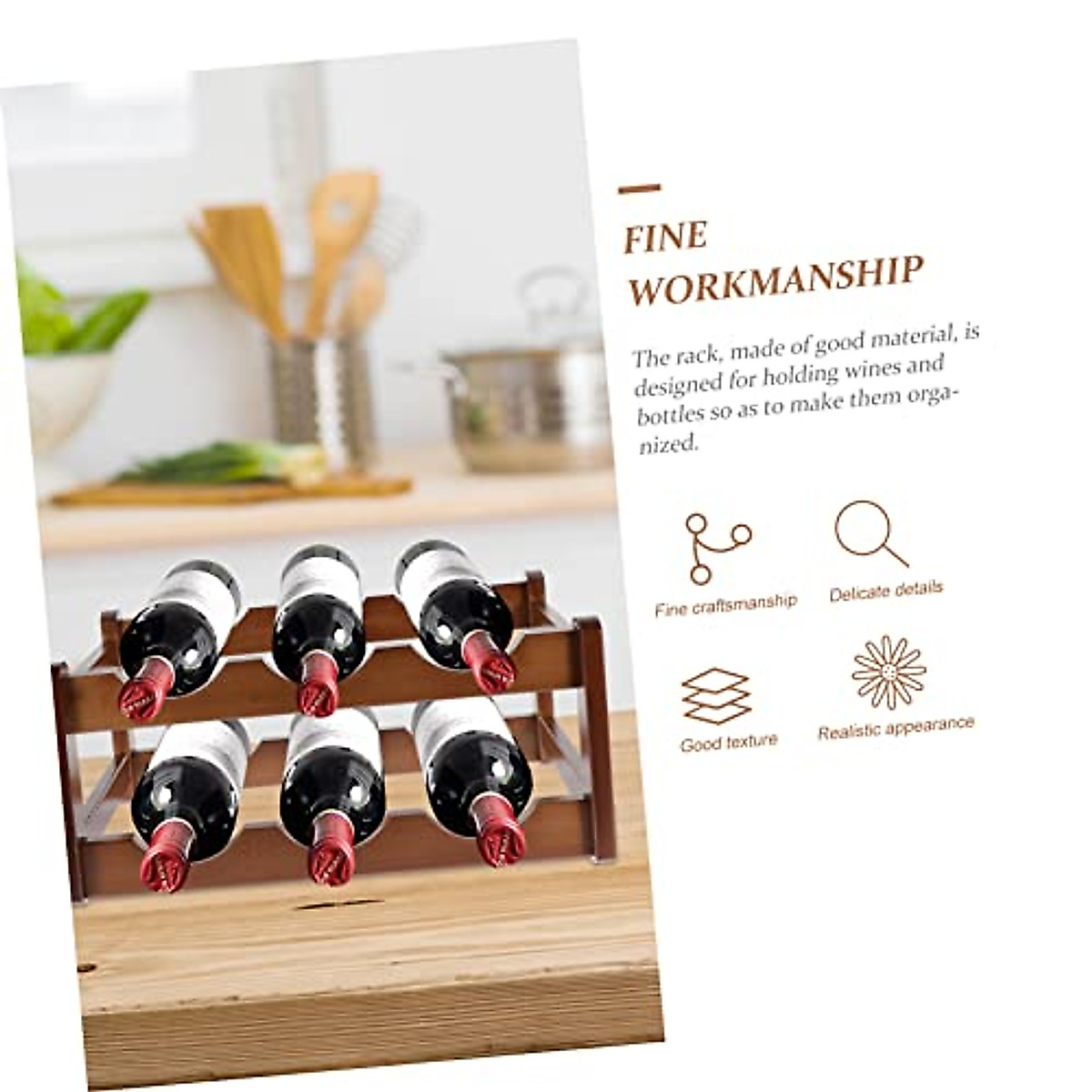 Veemoon Solid Wood Wine Rack Wine Storage Stand Wine Cabinet Organizer Water Bottle Holder Stand Liquor Cabinet for Home Table Top Wine Rack Show Racks for Floor Red Wine Display Rack