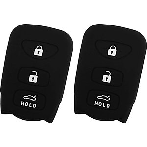 KeyGuardz Keyless Remote Car Key Fob Outer Shell Cover Soft Rubber Case for Hyundai Kia Elantra Sonata (Pack of 2)