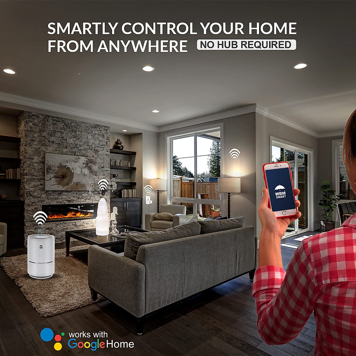 WBM Smart PG-07-4PK WiFi Socket, Voice and App Control Plug, White