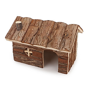 Wontee Hamster Wood House Hamster Hideout Hut for Dwarf Hamsters Mice Small Gerbils (Medium)