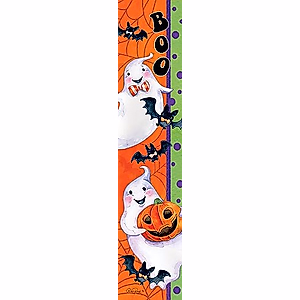 HALLOWEEN GHOST Yard Expression Sign, 6 inch x 30 inch PVC sign Licensed, Trademarked, Copyright by CUSTOM DECOR INC. MADE IN THE USA!