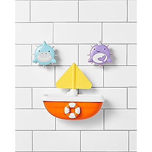 Skip Hop Zoo Baby Bath Toy, Tip & Spin Boat, Shark/Narwhal