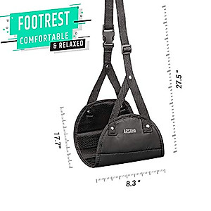 Arsaha Airplane Footrest - Foot Rest for Airplane Travel Essentials , Portable Foot Hammock Under Desk for Train Bus Flight Office Foot Hammock Airplane with Memory Foam-Reduces Swelling