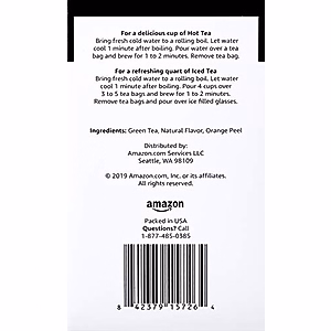 Amazon Brand - Happy Belly Citrus Green Tea Bags, 20 Count