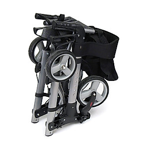 HealthSmart Walker Rollator with Seat and Backrest, Adjustable Handle Height, FSA HSA Eligible, Removable Storage Bag and a Durable Lightweight Frame That Folds While Supporting up to 300 pounds