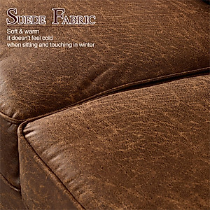 ovios 73.6" Mid-Century Modern Sofa Couch, 3-Seats Faux Leather Couches with Comfy Cushions, Deep Seat Sofas for Living Room Bedroom Apartment Small Spaces, Dark Coffee