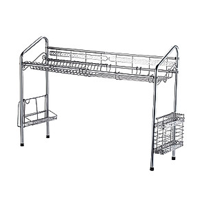 Premium Racks Professional Over The Sink Dish Rack - Fully Customizable - Multipurpose - Large Capacity (Chromium Steel)