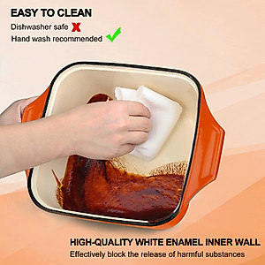 Dutch Oven, imarku 3.5 Quart Enameled Cast Iron Dutch Oven Pot with Lid for Braising, Broiling, Frying, Bread Baking, Roast Turkey, Oven Safe Up To 550°F, Enamel Coating, Nonstick Easy to Clean