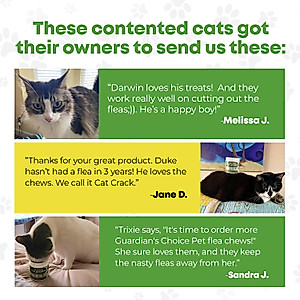 Guardian's Choice Flea and Tick for Cats Chewable Treat - No Harsh Chemicals - 100 Chicken Flavored Treats Pets Brand - Tasty Chews Cats Love - Flea Treat for Cats