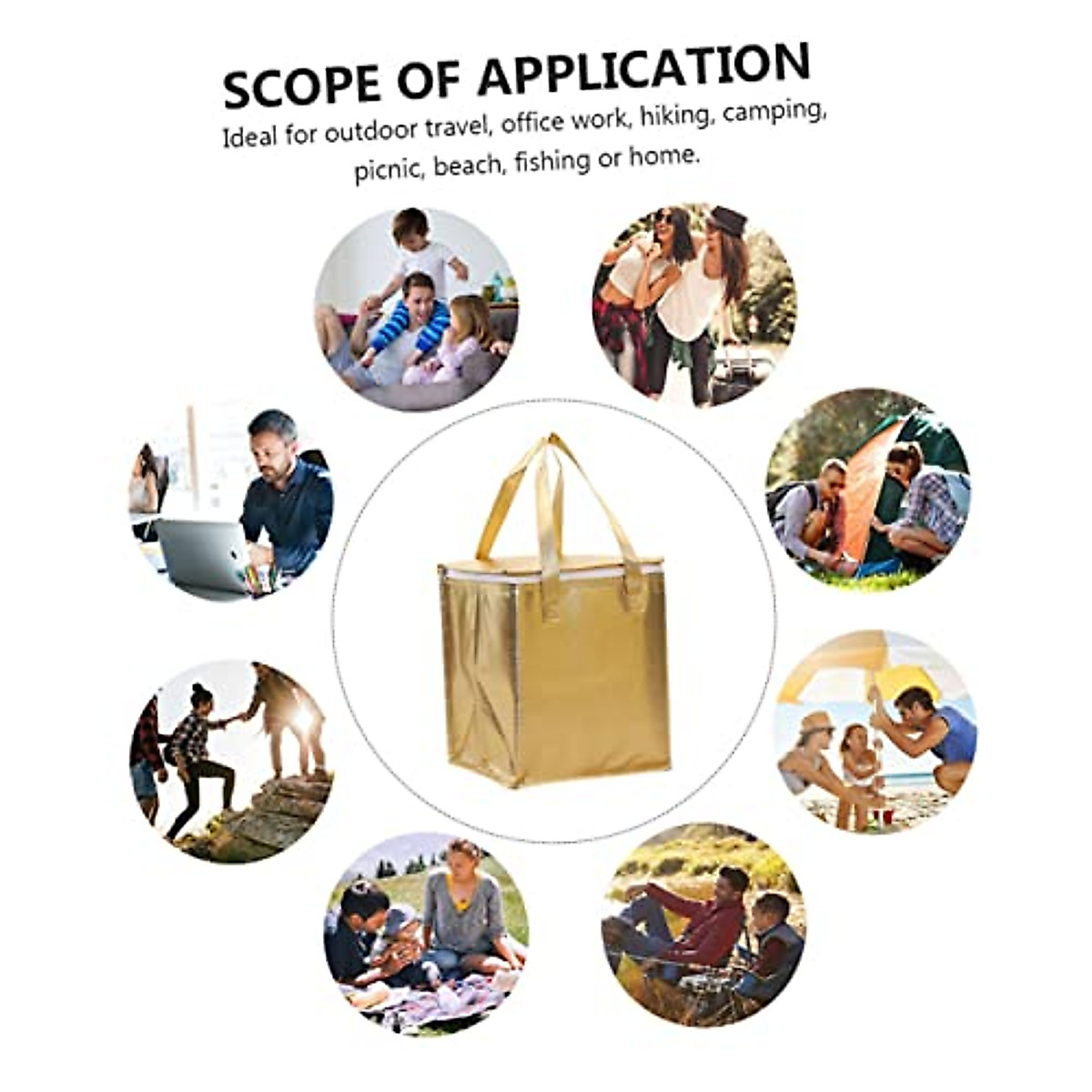 NOLITOY 3pcs Aging Practical Bag Take Car Insulated Carrying Cold Item Cooler Cake Grocery Portable Zipper Baking Thermal Heat Transport Take-out Ing Convenient Delivery Food Hot