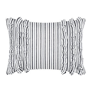 Laura Ashley- King Duvet Cover Set, Reversible Cotton Bedding Set, Includes Matching Sham(s) with Bonus Euro Sham(s) & Throw Pillow Covers (Annalise Floral Grey, King)