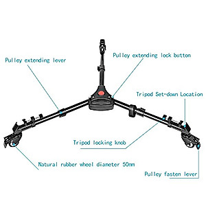 Neewer Photography Professional Heavy Duty Tripod Dolly with Rubber Wheels and Adjustable Leg Mounts for Canon Nikon Sony DSLR Cameras Camcorder Photo Video Lighting