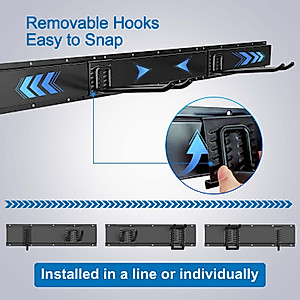 Juquline Garage Storage Tool Storage Rack, Heavy Duty Garage Tool Organizer Wall Mount Garden Yard Tool Organizer Adjustable Storage System 48Inch Max 320lbs, (6Hooks+3Rails)