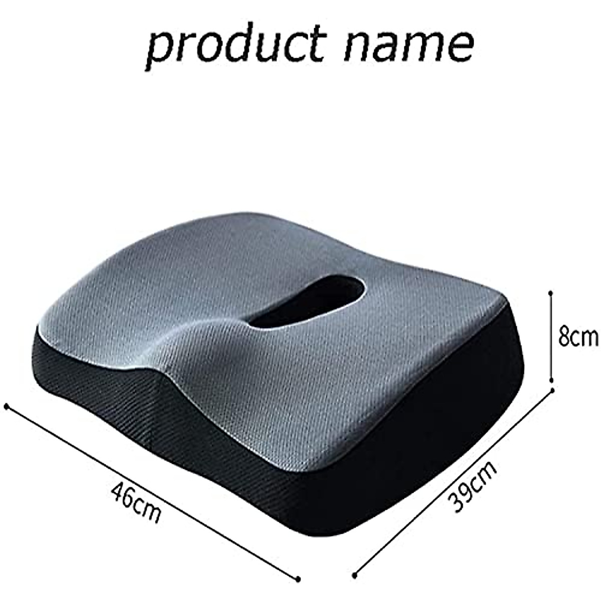 SMSOM Seat Cushion for Office Chair, Memory Foam Coccyx Cushion, Sciatica & Back Pain Relief, Ergonomic Cushion for Desk Chair, Gray