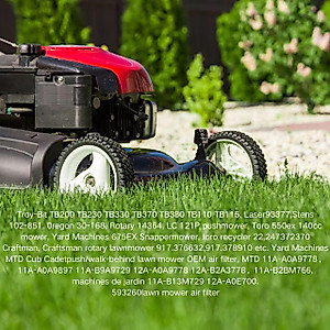 New 593260 Air Filter Fits 798452 798339 5432 5432k 550ex 675exi 725exi Series Engines Model, Lawn Mower Air Filter Parts Fits Troy Bilt TB110 TB200 TB230 Lawnmower (3-Pack)