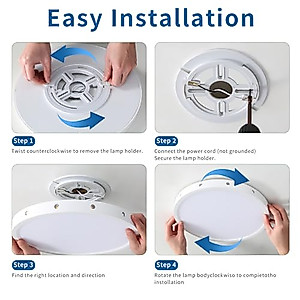 Anmaice Flush Mount led Ceiling Light Fixture 3000K/4000K/5000K Selectable,Modern Ceiling Lights for Bedroom Children's Kids Dining Room Kitchen Round White