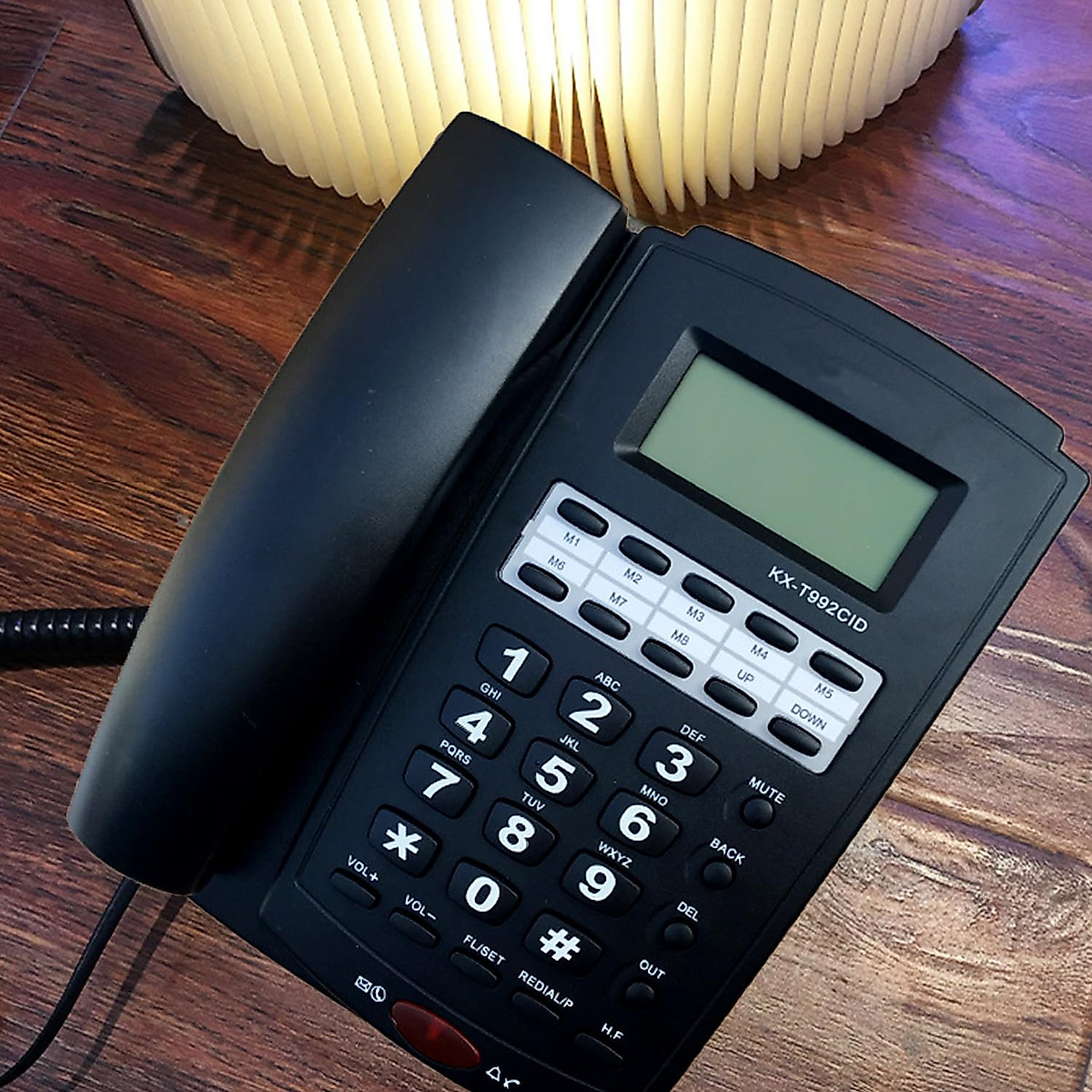 Corded Telephone Landline Telephone, Dual Interface Wired Telephone Big Button Landline Phones with Caller Identification Suitable for Office, Front Desk, Home, Hotel, Corded Landline (Black)