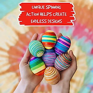 The EggMazing Easter Egg Mini Decorator Kit Arts and Crafts Set - Includes Egg Decorating Spinner and 6 Markers [Packaging May Vary]