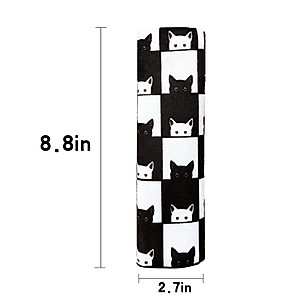 2Pcs Car Seat Belt Cover for Adults Kids,Car Seat Strap Covers,Car Seat Strap Pads,Soft Comfort Car Seat Belt Pillow Cushion,Universal Car Seat Belt Shoulder Strap Pad Covers (Black and White Cats)