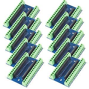 AITRIP 10PCS Nano Terminal Adapter Shield Expansion Board Compatible with Arduino Nano V3.0 AVR ATMEGA328P-AU Module