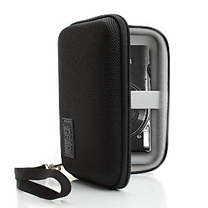 USA Gear Hard Shell Compact Camera Case for Canon PowerShot ELPH 350 HS, SX610 HS, ELPH 170 is, ELPH 190 is and More with Weather Resistant Design, Removable Wrist Strap, Netted Accessories Pouch