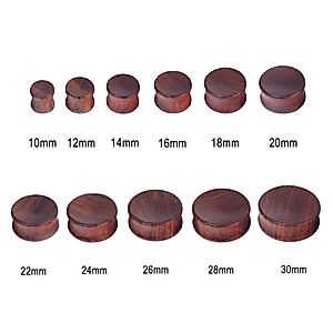 Oyaface 2PC Saddle Plugs Natural Wood Ear Gauges Tunnels Stretcher Set Concavity Wood Style A 26mm