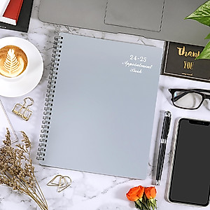 2024-2025 Weekly Appointment Book & Planner - July 2024 - June 2025, 2024-2025 Daily Hourly Planner, 8" x 10", Half Hour (30 Mins) Interval, Printed Tabs, Strong Binding, Round Corner, Thick Paper