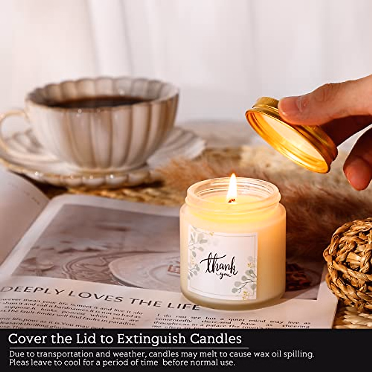 10 Pcs Thank You Candles Soy Wax Scented Glass Jar Candles 3.5 oz Bridal Shower Gifts for Guests Baby Shower Favors for Guests Teacher Appreciation Gifts Thank You Gifts for Women, 10 Fragrance