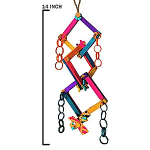 Fetch-It Pets 2 Pack Bird/Parrot Block Party & Fiesta Foraging Toys Suitable for Small Parrots, Parakeets, Cockatiel, Conures, Finches, Budgie, Macaws, Parrots, Love Birds
