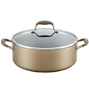 Anolon Advanced Home Hard-Anodized Nonstick Wide Stock Pot/Stockpot (7.5-Quart, Bronze)