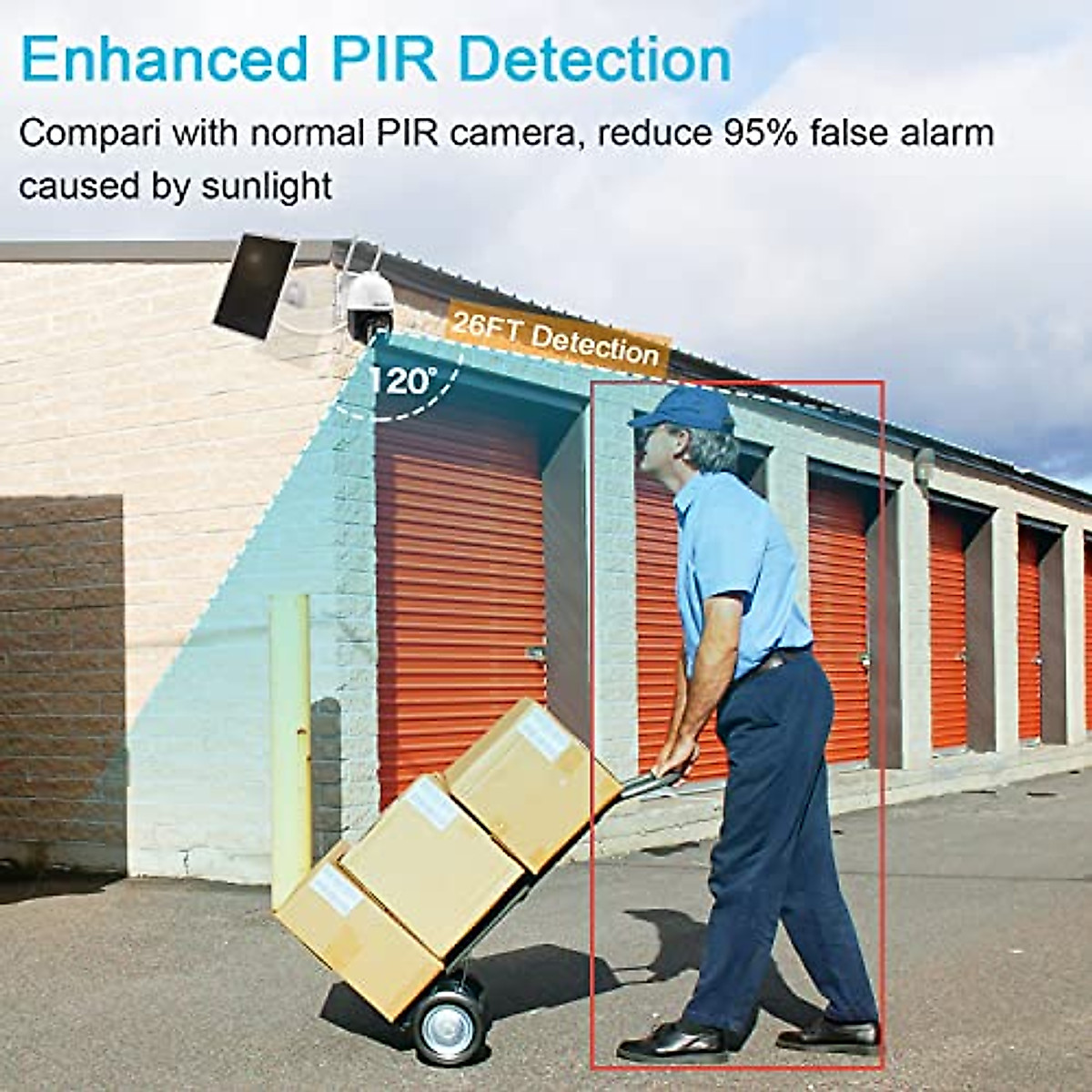 4G LTE Cellular Solar Security Camera Outdoor Wireless, GENBOLT 8W 15600mAh Battery Operated Surveillance Camera No WiFi, PTZ IP Camera System with SIM Card, PIR Siren Alarm with Humanoid Detection