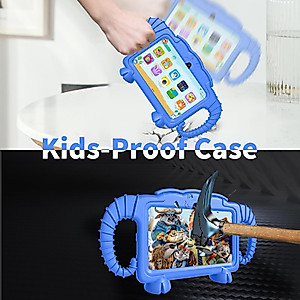 Aigopad Kids Tablet, 7 inch Android Tablet for Kids 3GB RAM 32GB ROM 128GB Expand Toddler Tablets with Shockproof Case, Bluetooth, GMS, WiFi, Parental Control, Dual Camera (Teal)