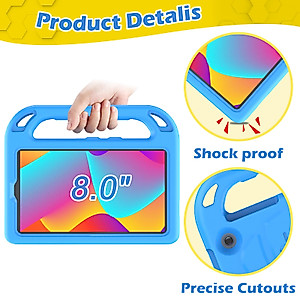 AVAWO TCL Tab 8 LE (9137w) / Tab 8 WiFi (9132x) 2023 Case for Kids, Children Friendly, Boys and Girls EVA Handle Stand Shockproof Tablet Cover for TCL Tab 8 LE/WiFi -Blue