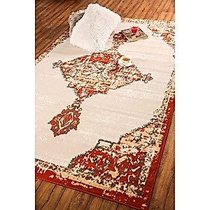 Furnish my Place Bohemian Bear Rug - 5 ft. x 8 ft., Multicolor, Cabin Rug with Bear, Geometric Print