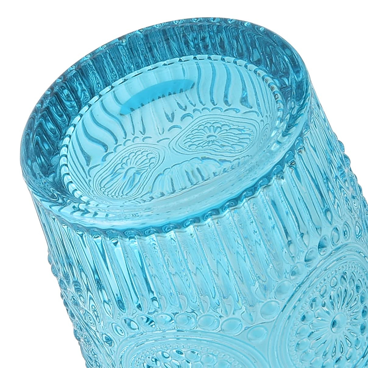 GLASS SMILE 6 Pack Romantic Water Glasses-10.5 OZ Purple Vintage Drinking Glasses Tumblers for Whisky, Beer, Juice, Beverages, Cocktail