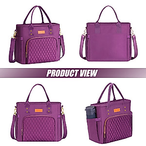 Yitote Lunch Bag Women Insulated with 4 Icepacks,Cute Lunch Bags for Women with Bottle Holder,Lunch Box for Women Lunch Bag with Adjustable Shoulder Strap,Women Lunch Bags for Work (Black)