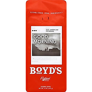 Boyd's Coffee Good Morning Blend – Medium Roast Ground Coffee – Blended from 100% Arabica – Rich & Full-Flavored – 12 oz.
