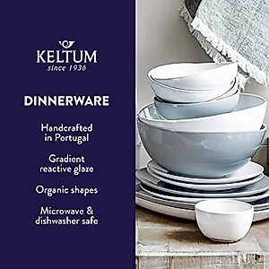 Keltum Smokey Blue Glazed Stoneware 8.5 oz. Mugs, Set of 2