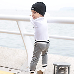 Renotemy Newborn Baby Boy Clothes Long Sleeve Romper Outfits Set New to The Crew Outfits Baby Boy Clothes 0-3 Months White