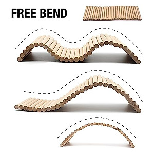 SanmooAio Hamster Ladder,Rat Wooden Bridge for Climbing for Hamsters/Gguinea Pig/Hedgehogs/Gliders/Bird/Rats/Mice and Other Small Animals,Small