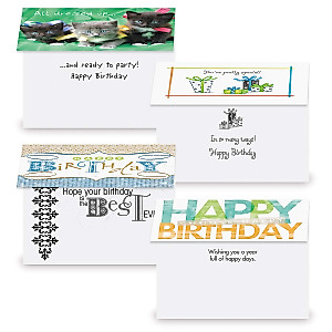 Mega Birthday Greeting Cards Value Pack - Set of 40 (20 designs), Large 5" x 7", Birthday Cards with Sentiments Inside, White Envelopes