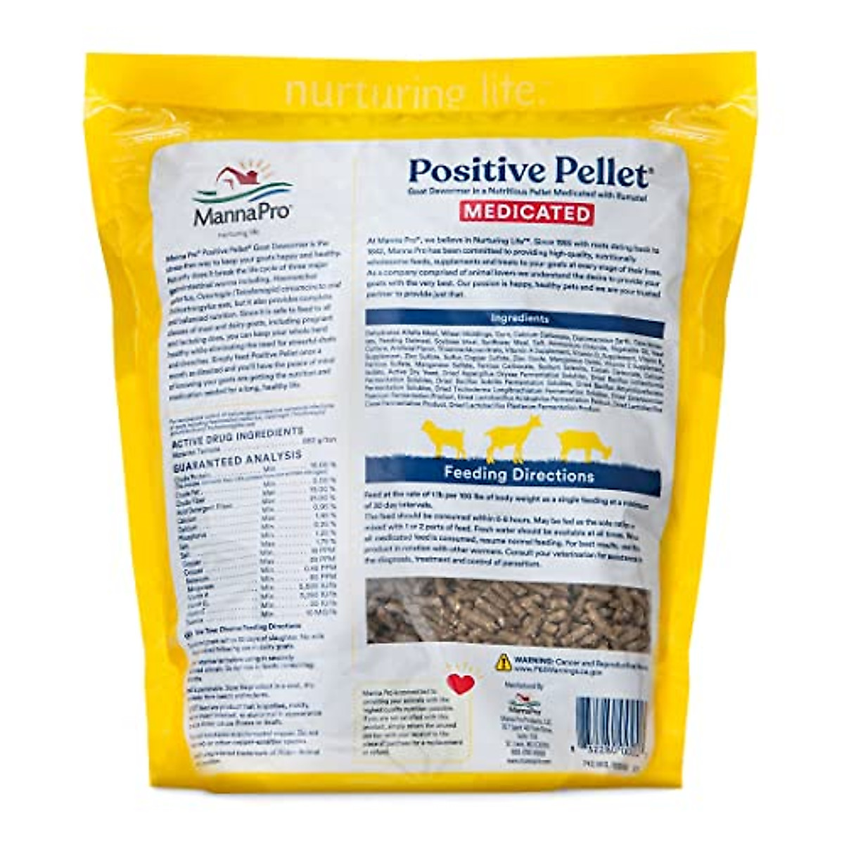 Manna Pro 1000327 Medicated Dewormer, 6-Pounds Positive Pellet Goat, 6 Pound